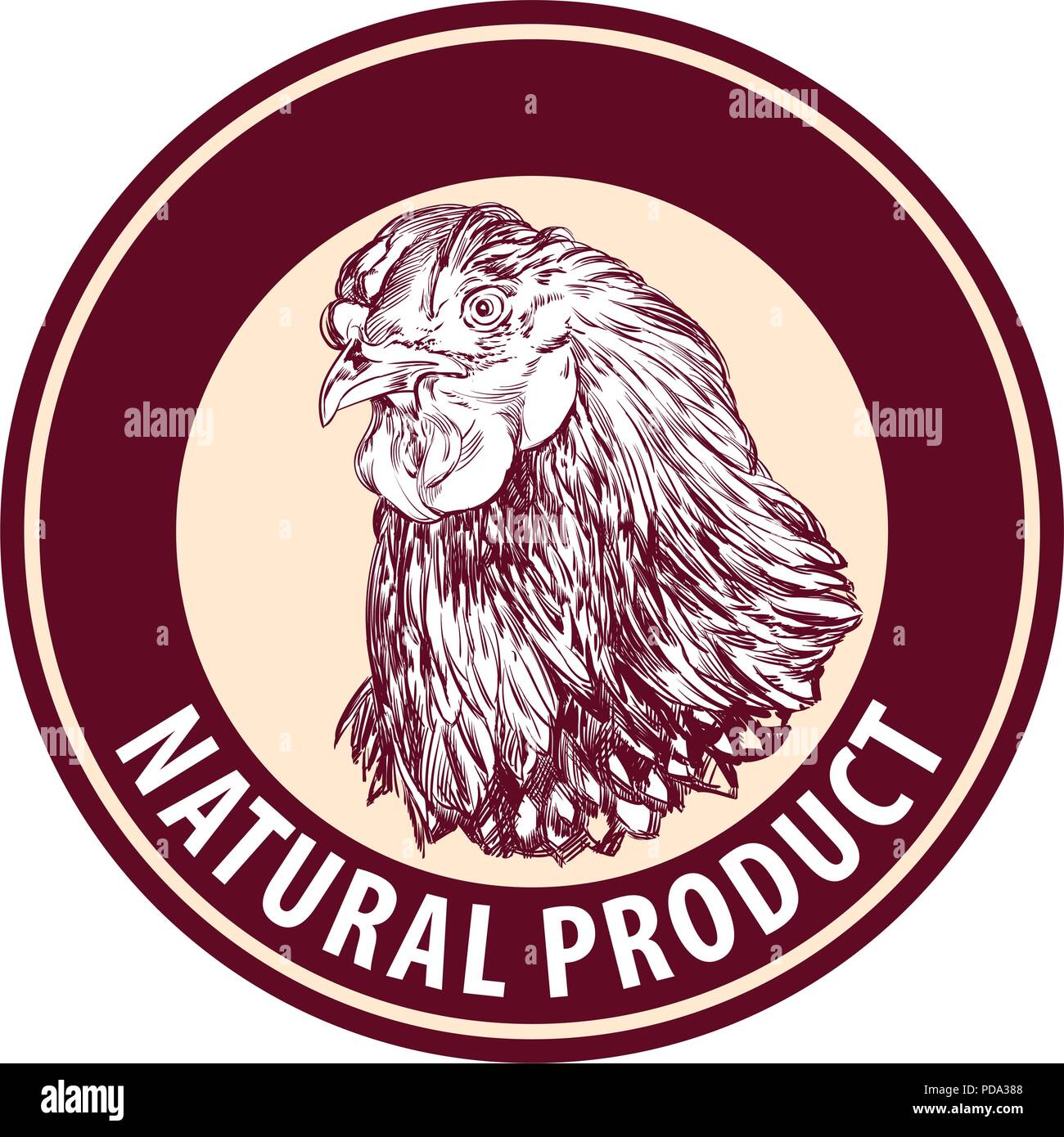 chicken hand drawn vector llustration sketch. logo design template ...