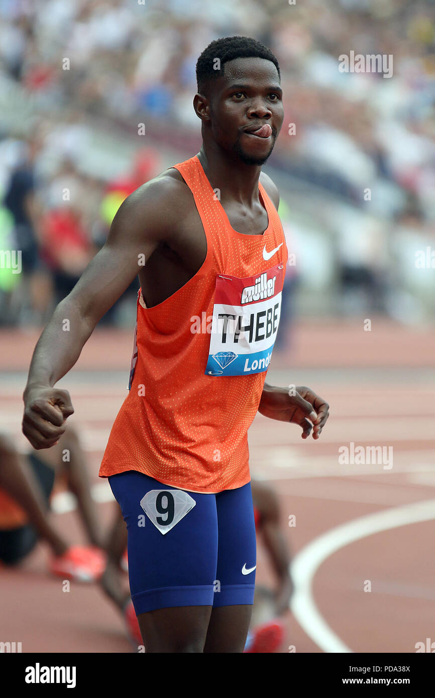 Baboloki THEBE of Botswana in the mens 400 metres at the 2018 Muller ...