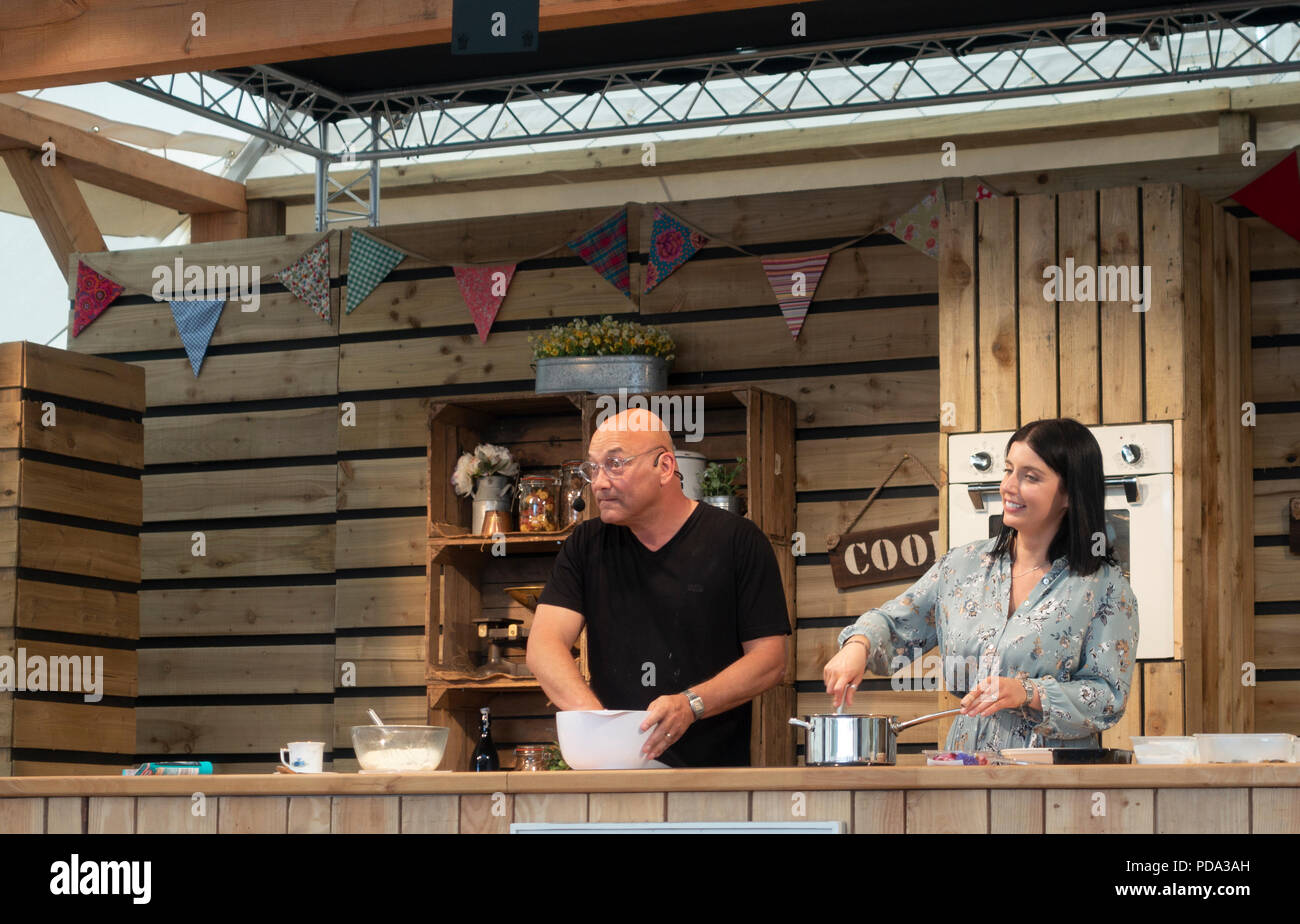 Greg Wallace doing a cookery demonstration and fielding audience ...