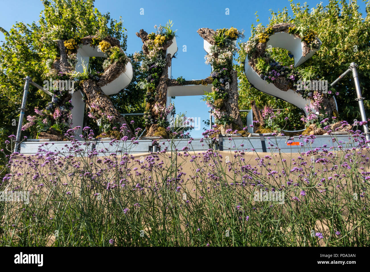 The letters RHS, initials of the Royal Horticultural Society filled ...