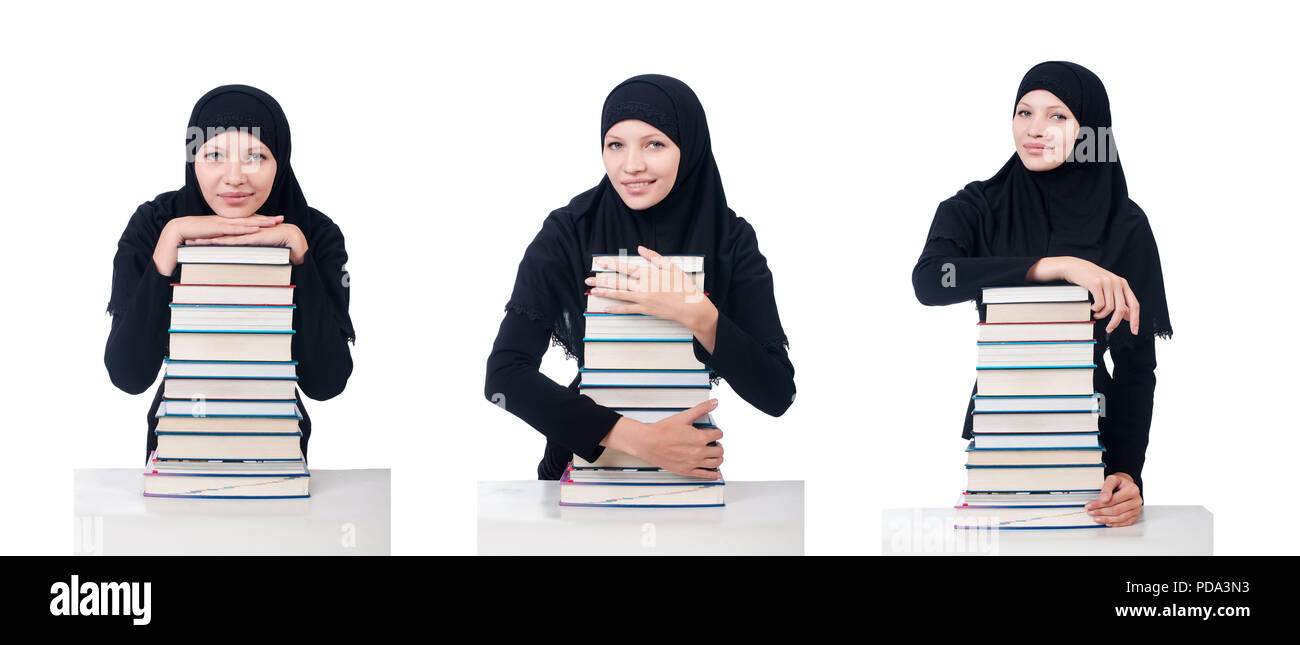 Young muslim female student with books Stock Photo - Alamy