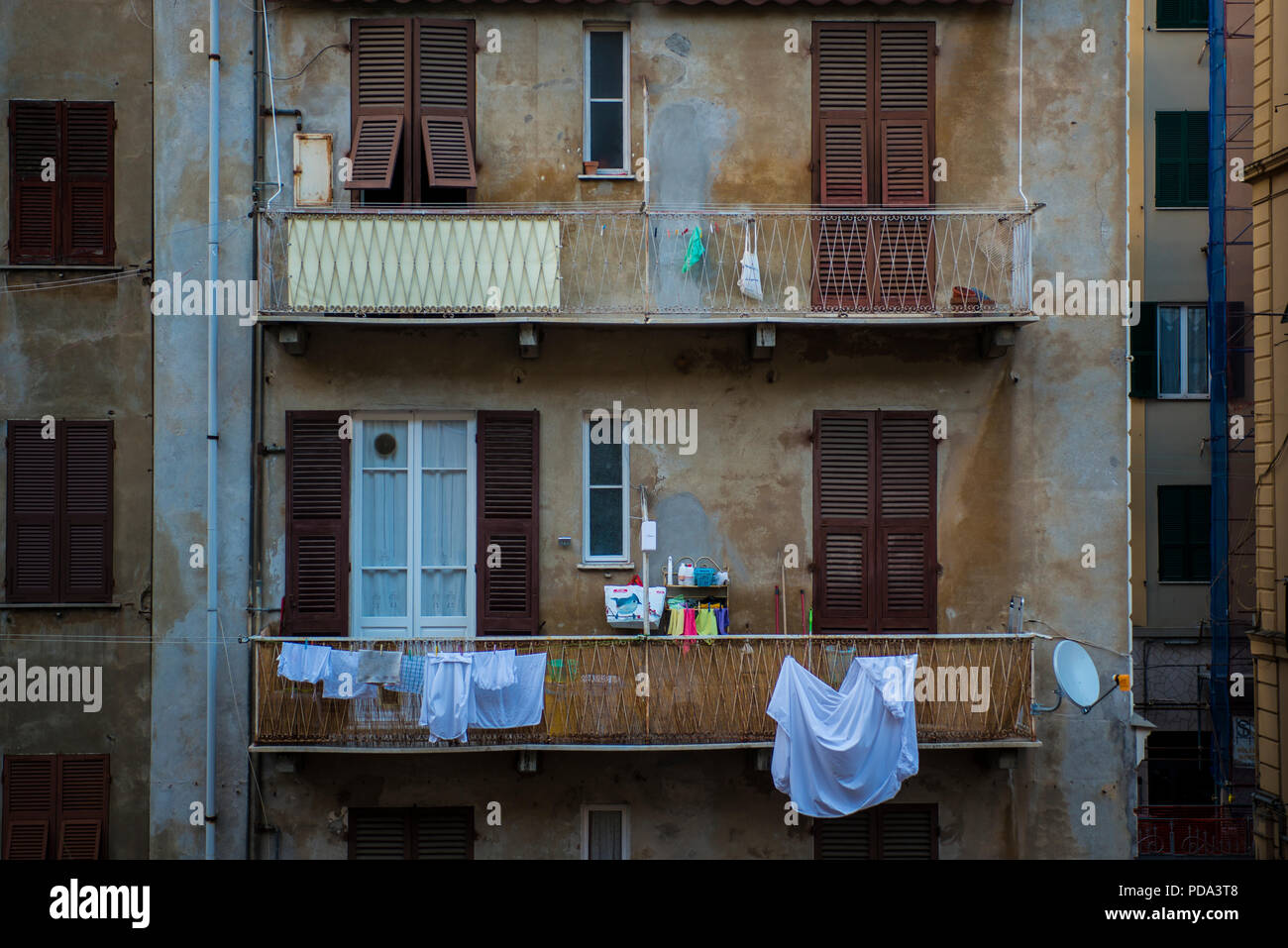 Apartment building laundry hanging in hi-res stock photography and ...