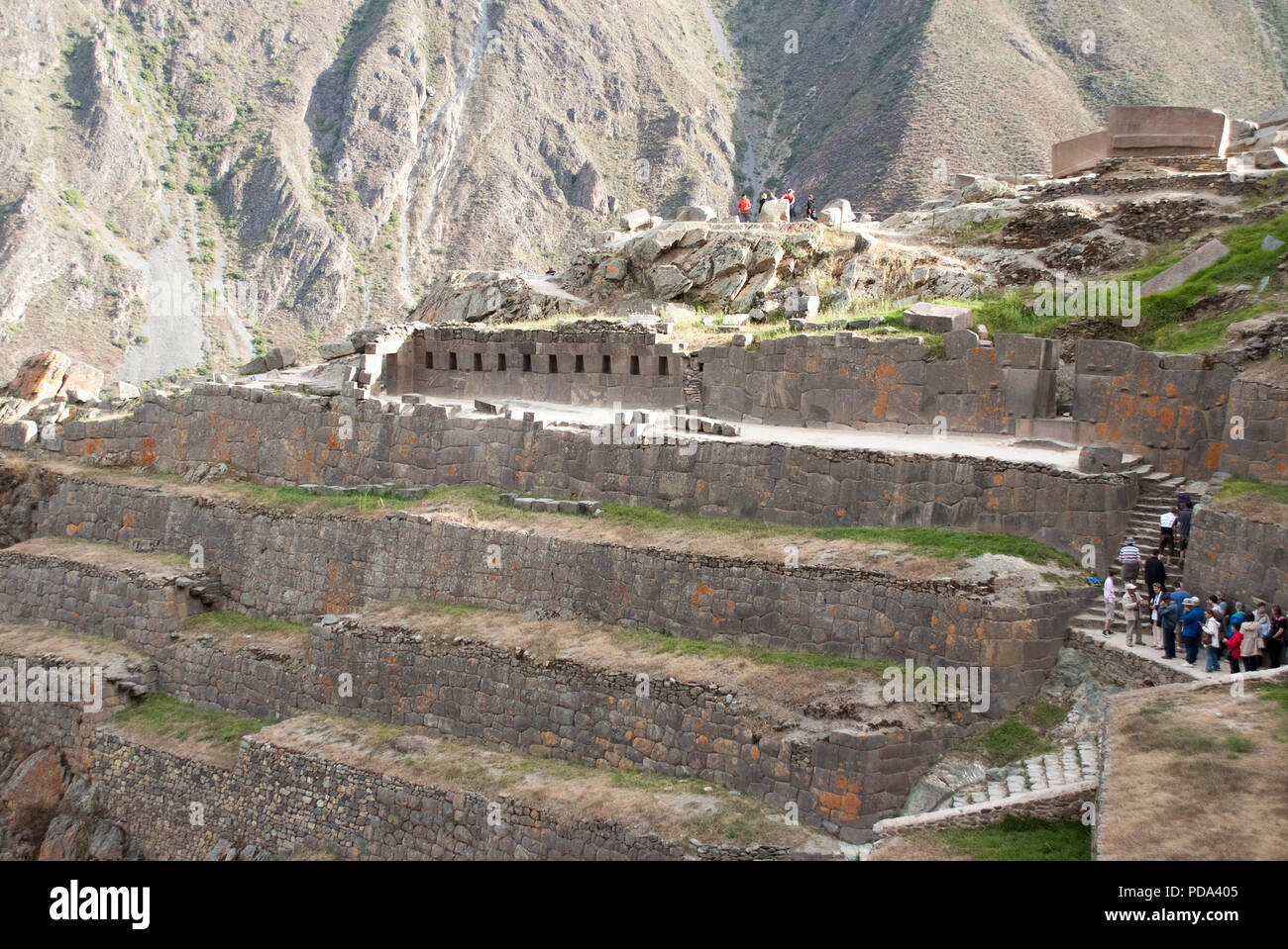 Ollantaytambo, Peru. Pinkuylluna, Inca storehouses in the Sacred Valley ...