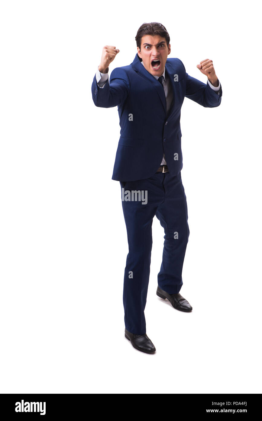 Young businessman isolated on white background Stock Photo - Alamy