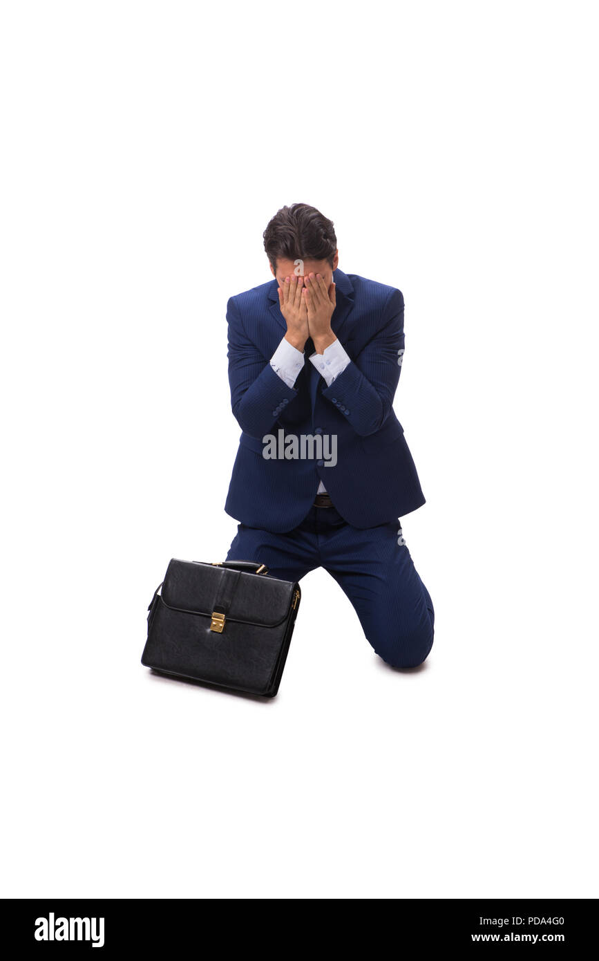 Young businessman isolated on white background Stock Photo - Alamy