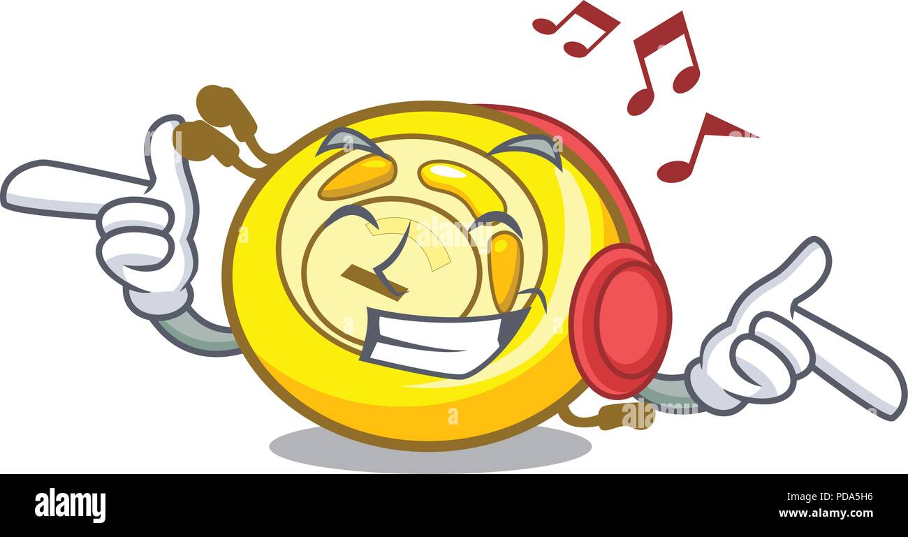 Listening music CD player mascot cartoon Stock Vector Image & Art - Alamy
