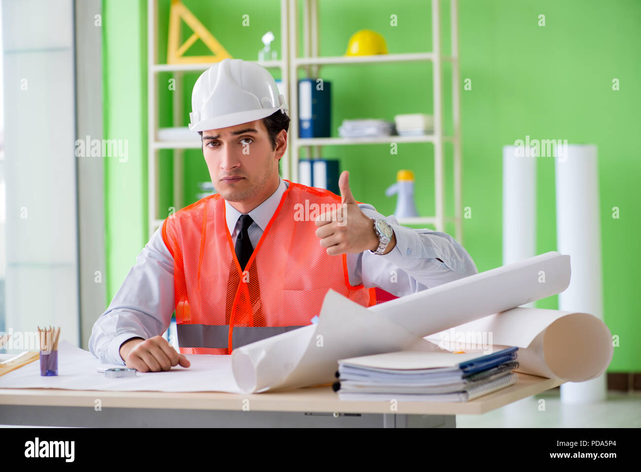 Man architect working on the project Stock Photo - Alamy