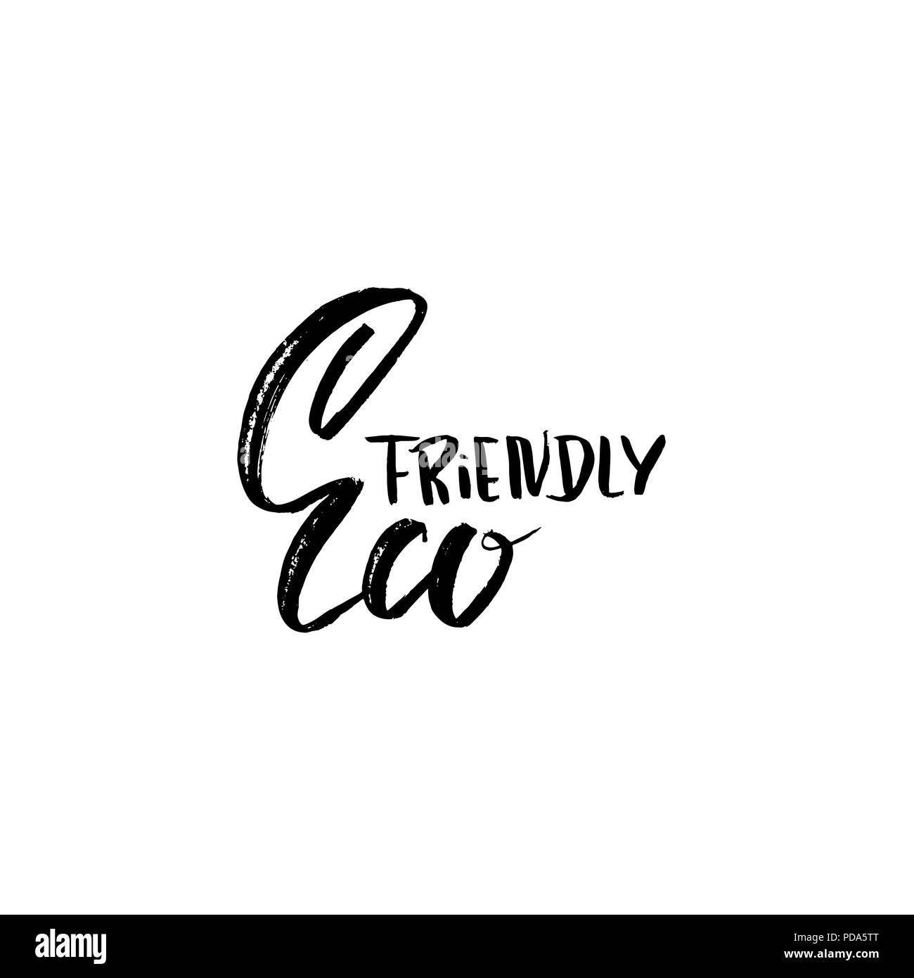 Eco friendly lettering. Vector inscription for vegan poster, stamps ...
