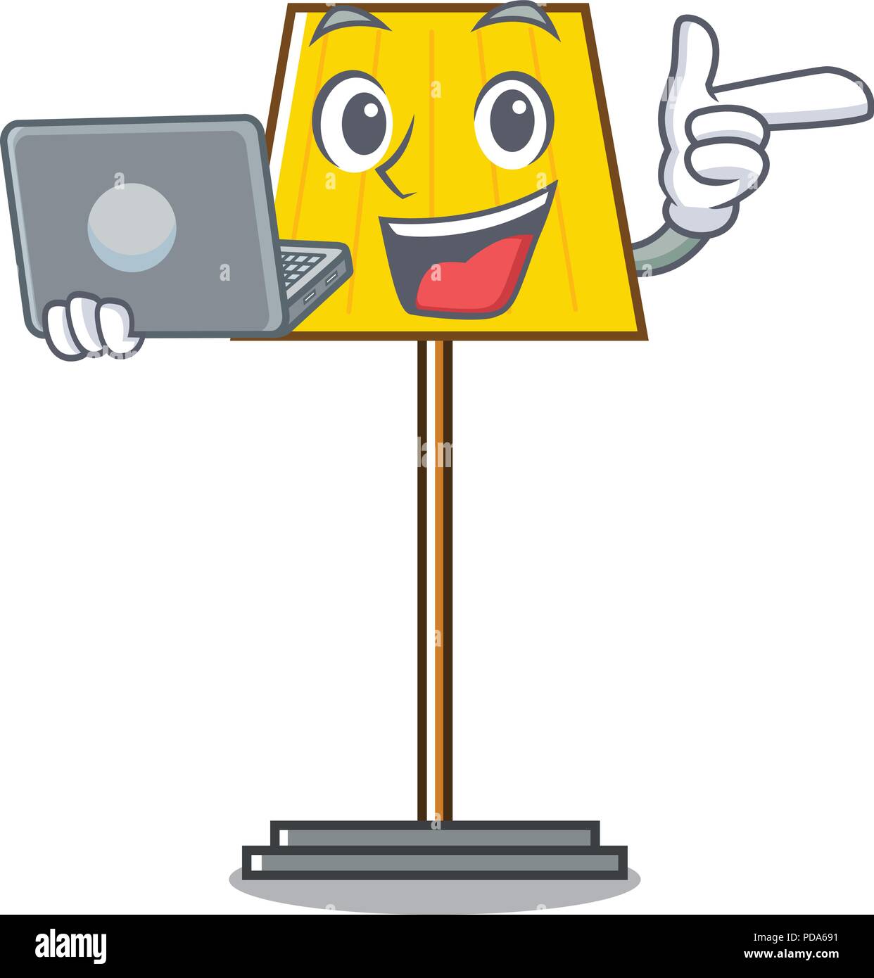 With laptop floor lamp character cartoon Stock Vector Image & Art - Alamy