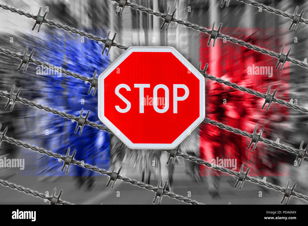 France flag and barb wire with pliers Stock Photo - Alamy