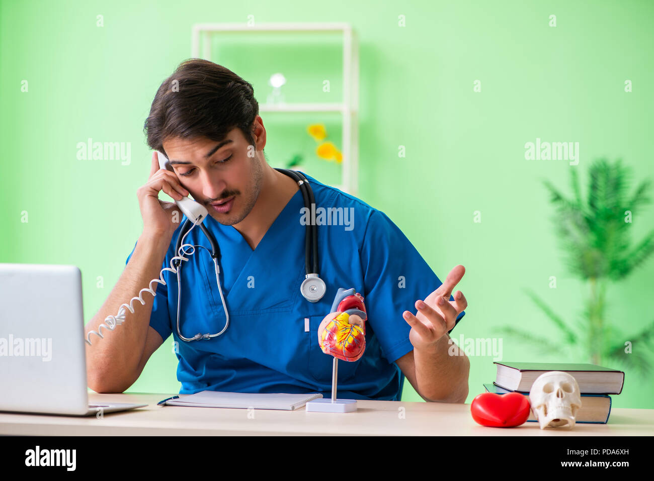 Doctor student explaining heart problems Stock Photo - Alamy