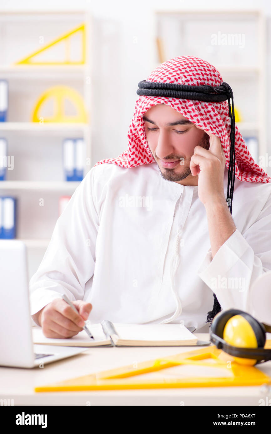 Arab engineer working on new project Stock Photo - Alamy