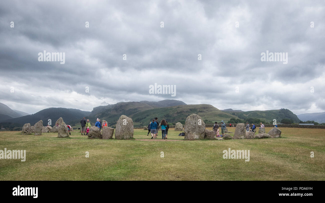 Castlerigg stone circle nestles into the landscape of the Lake District ...