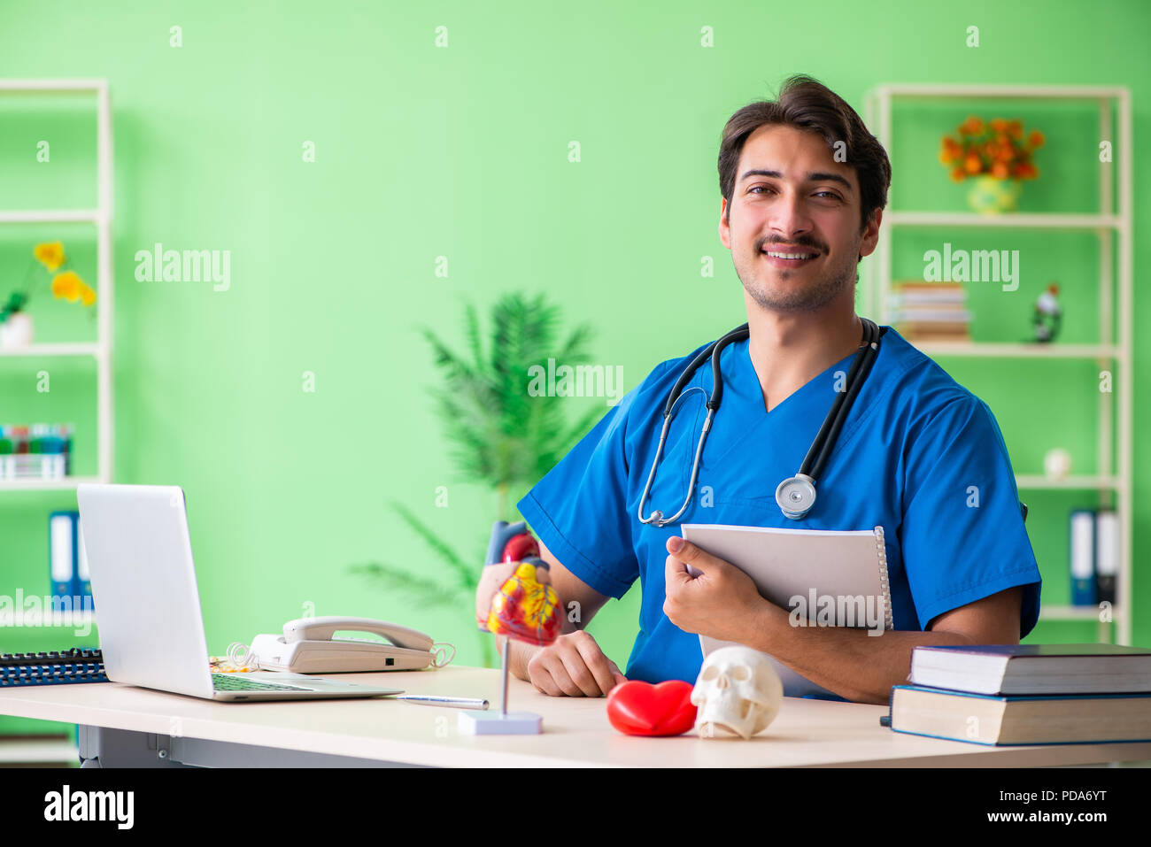 Doctor student explaining heart problems Stock Photo - Alamy