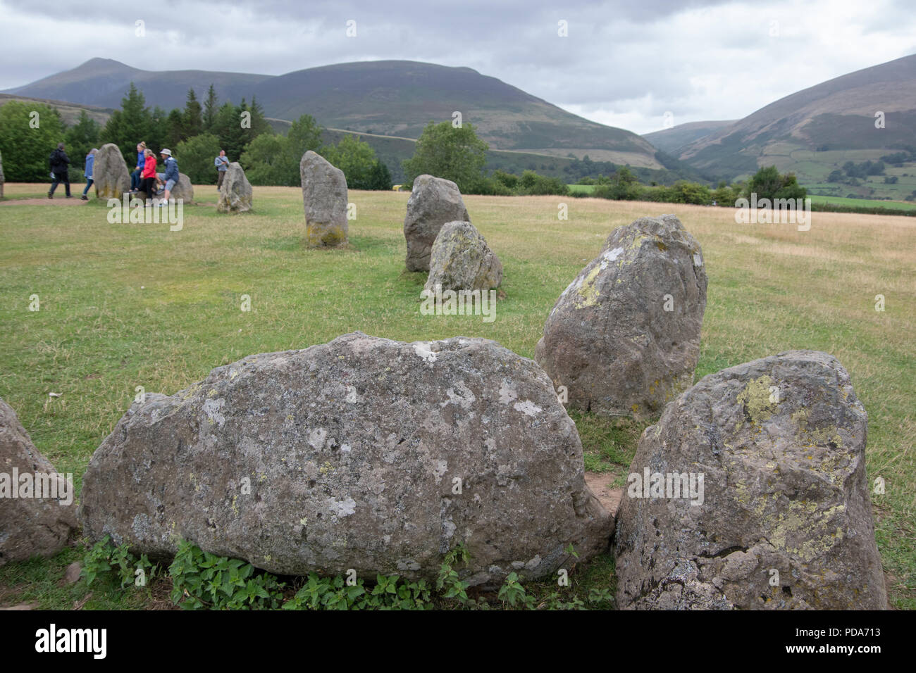 Large standing stones and groups of standing stones at Castlerigg Stone ...