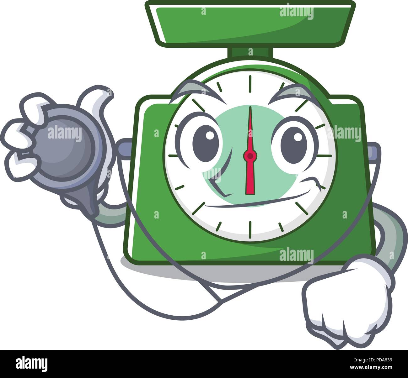 Doctor kitchen scale character cartoon Stock Vector Image & Art - Alamy