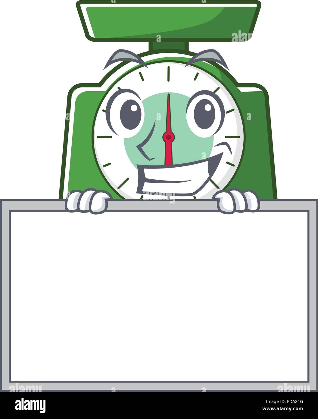 Grinning with board kitchen scale character cartoon Stock Vector Image ...