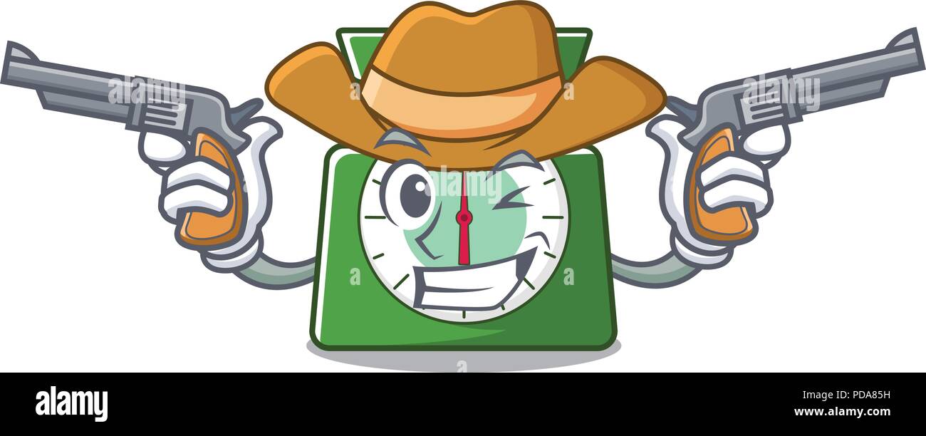 Cowboy kitchen scale character cartoon Stock Vector Image & Art - Alamy
