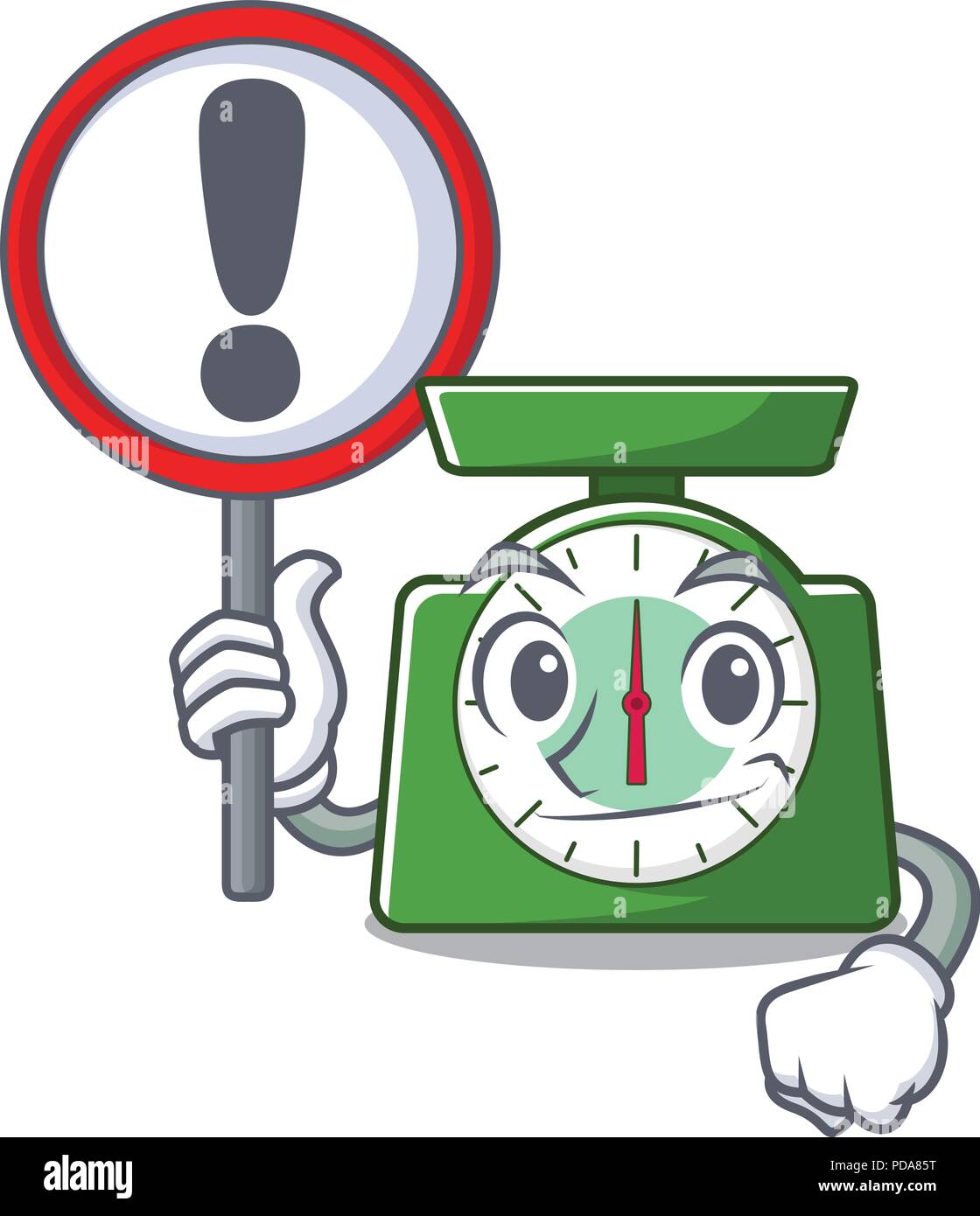 With sign kitchen scale character cartoon Stock Vector Image & Art - Alamy