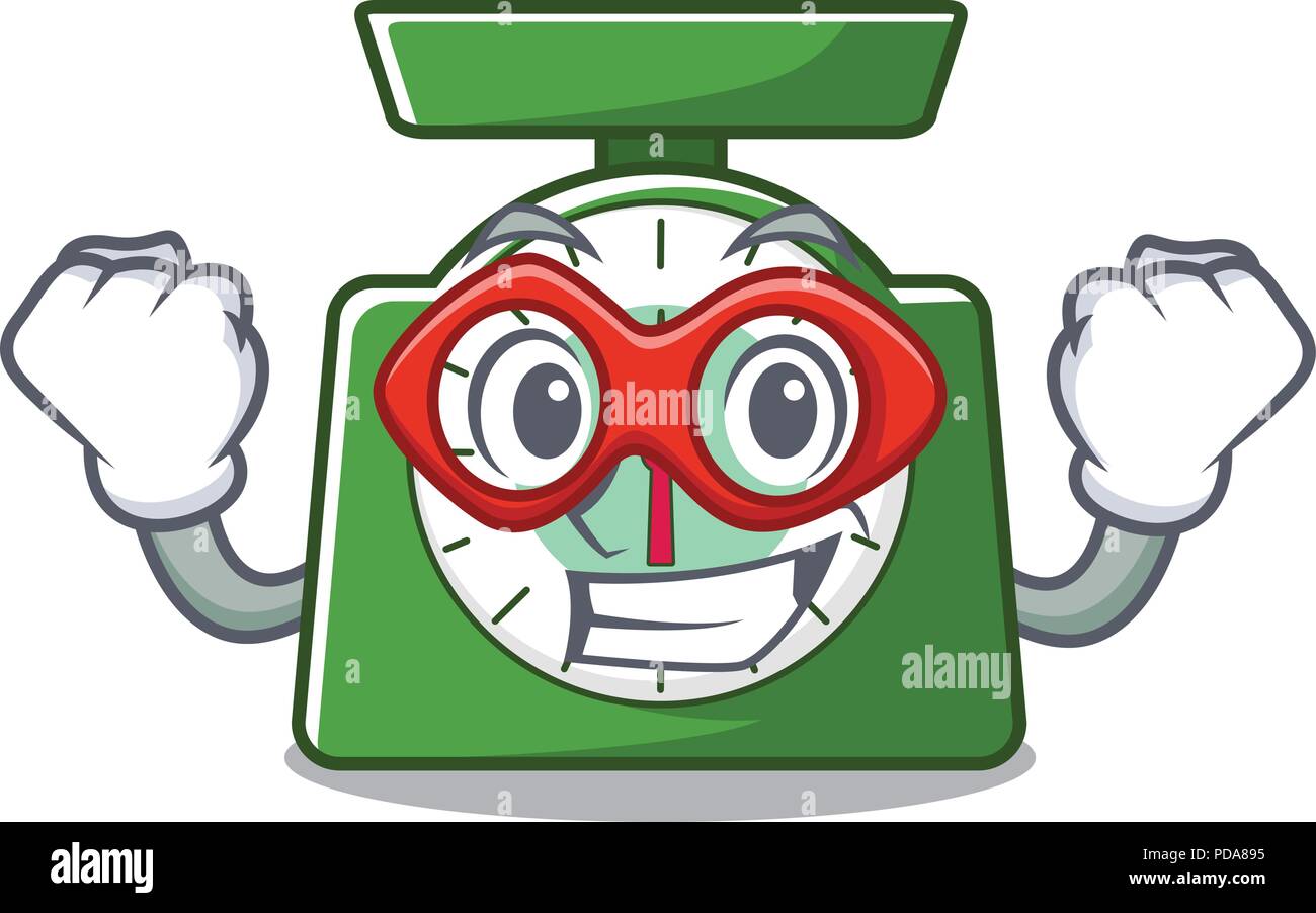Super hero kitchen scale character cartoon Stock Vector Image & Art - Alamy