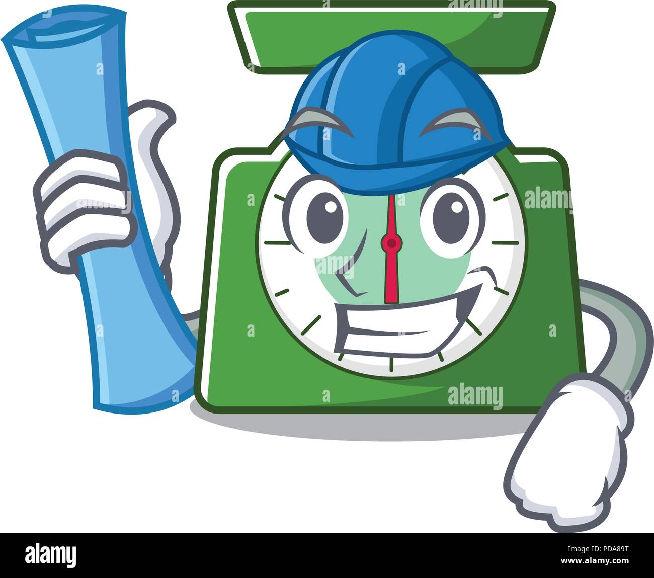 Architect kitchen scale character cartoon Stock Vector Image & Art - Alamy