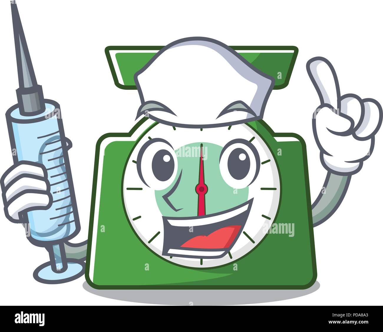 Nurse kitchen scale character cartoon Stock Vector Image & Art - Alamy