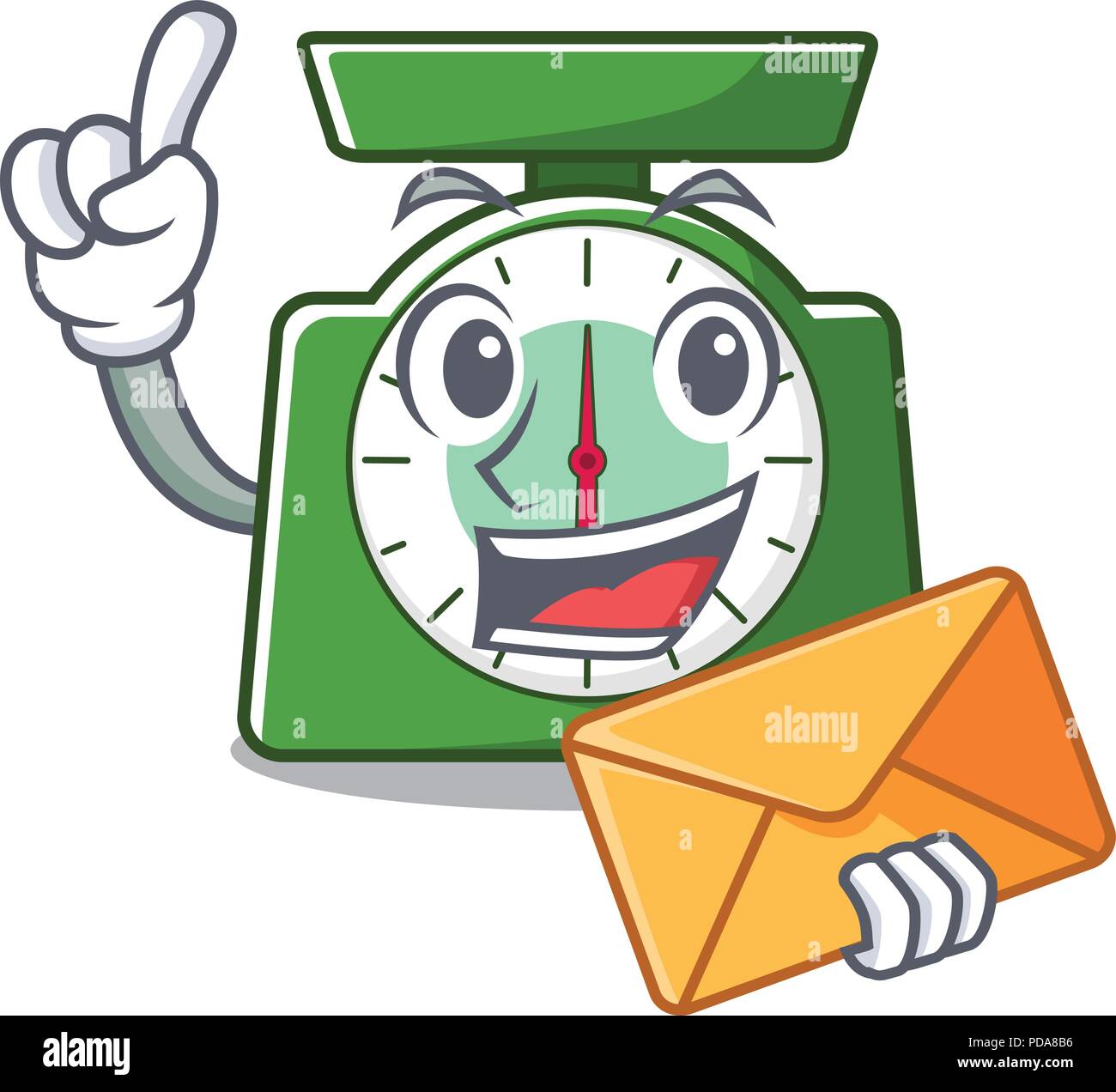 With envelope kitchen scale character cartoon Stock Vector Image & Art ...