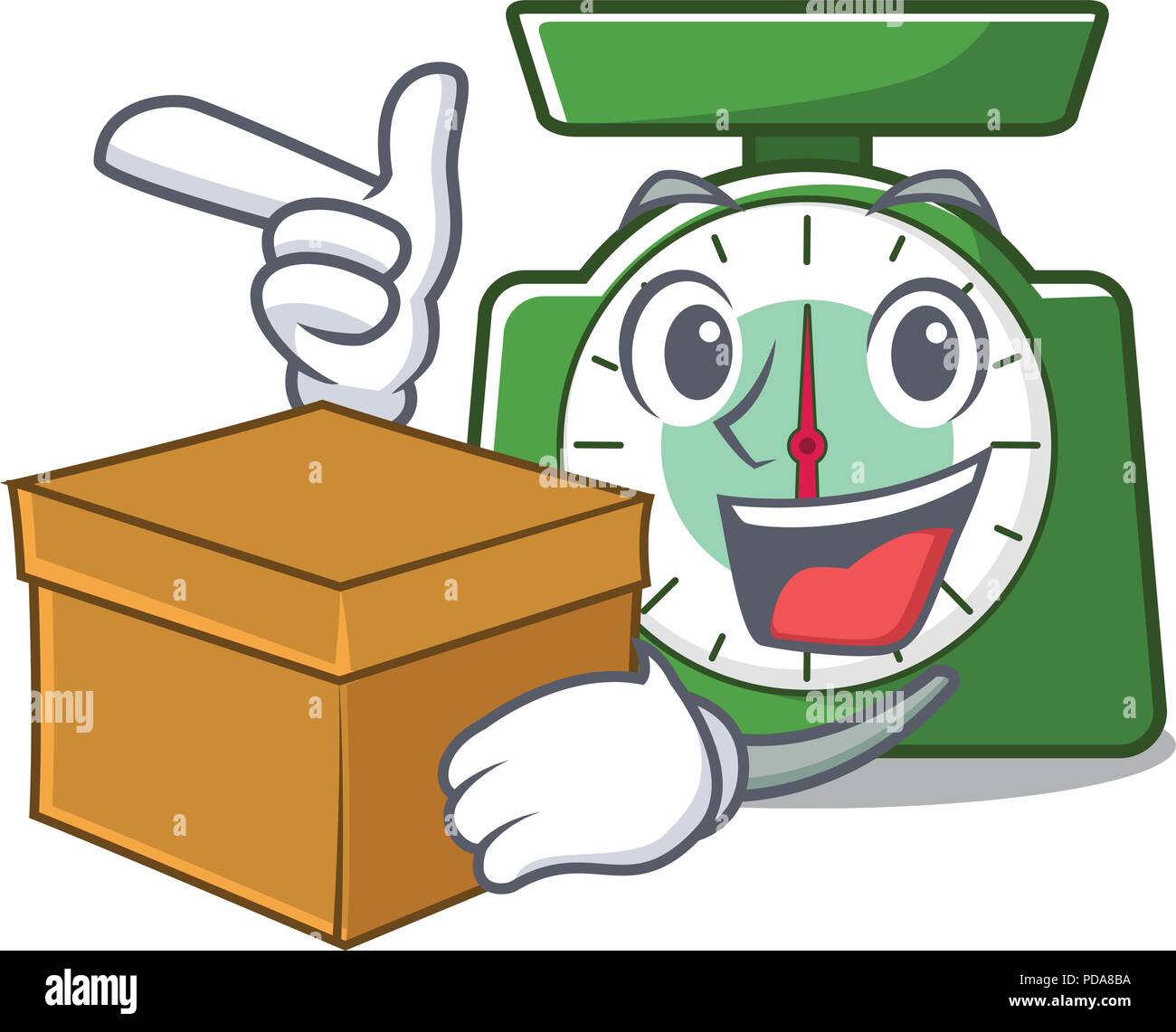 With box kitchen scale character cartoon Stock Vector Image & Art - Alamy
