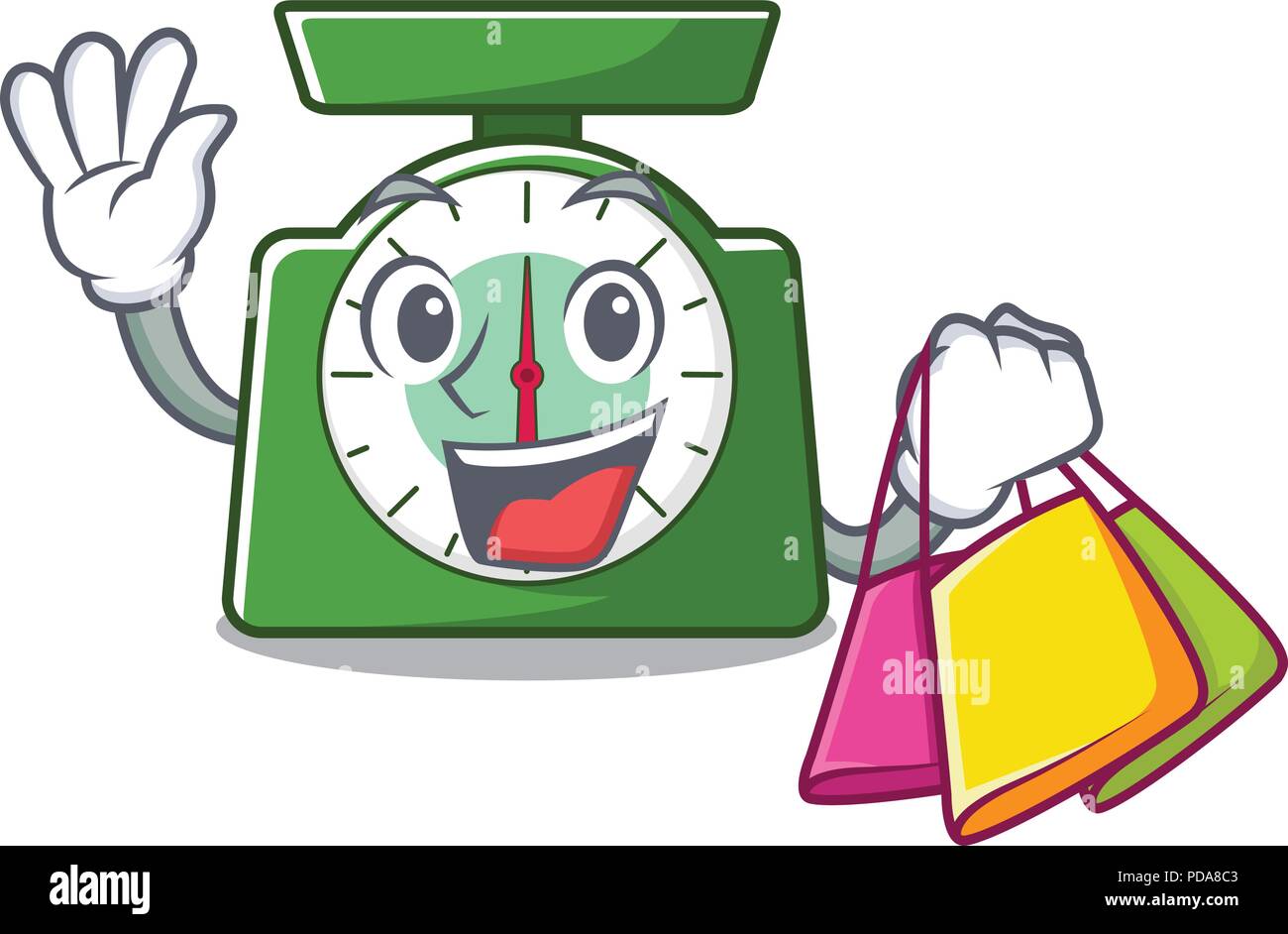 Shopping kitchen scale character cartoon Stock Vector Image & Art - Alamy