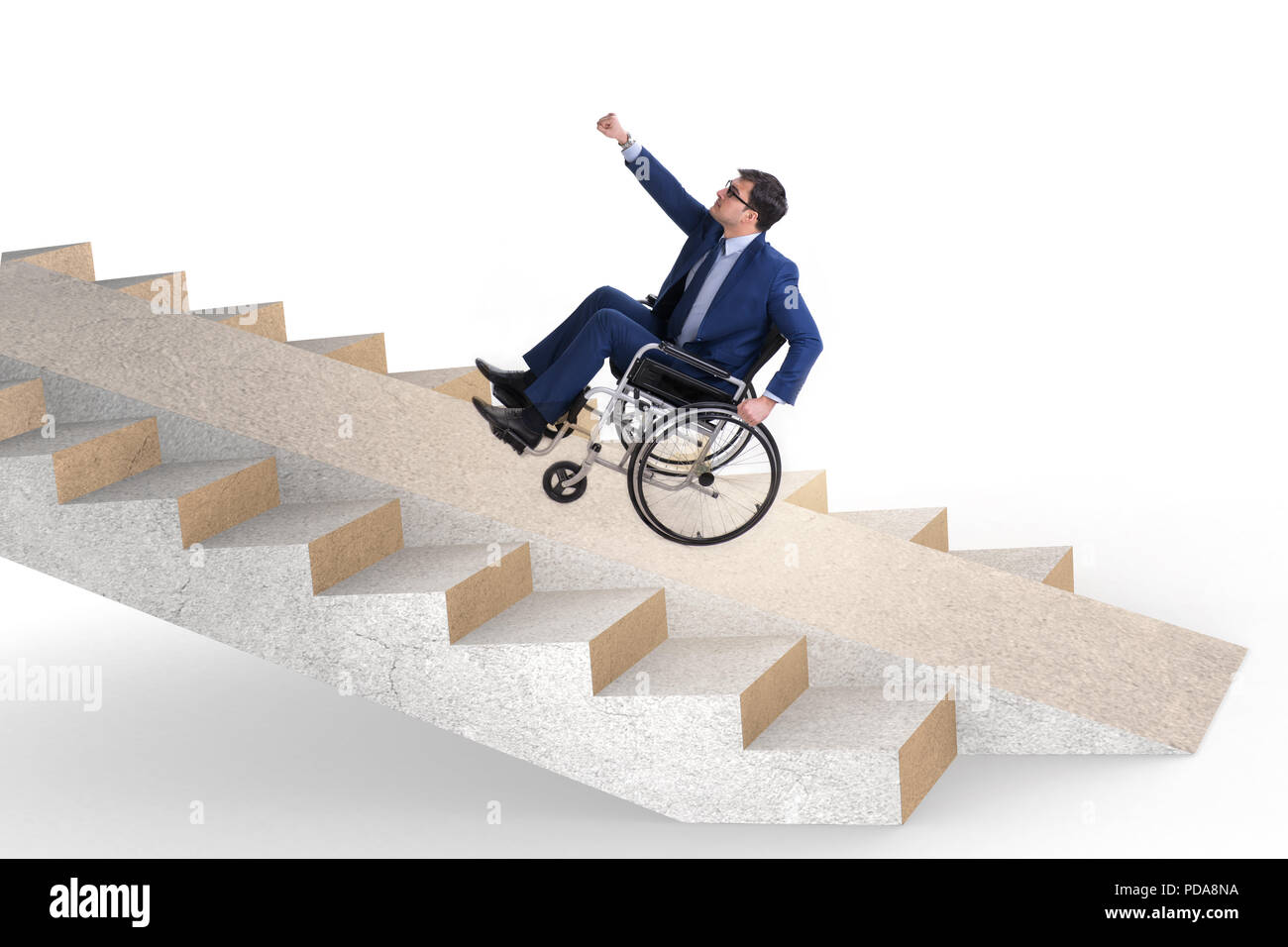 Wheelchair stairs inaccessible handicapped accessibility hi-res stock ...