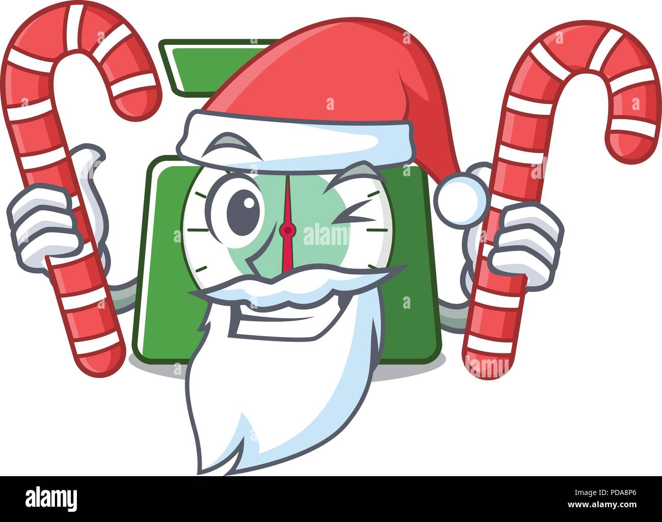 Santa with candy kitchen scale mascot cartoon Stock Vector Image & Art ...