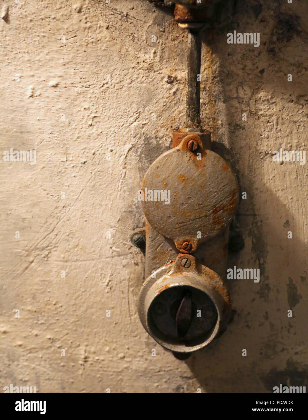 very old rusty switch in a second world war barracks Stock Photo - Alamy