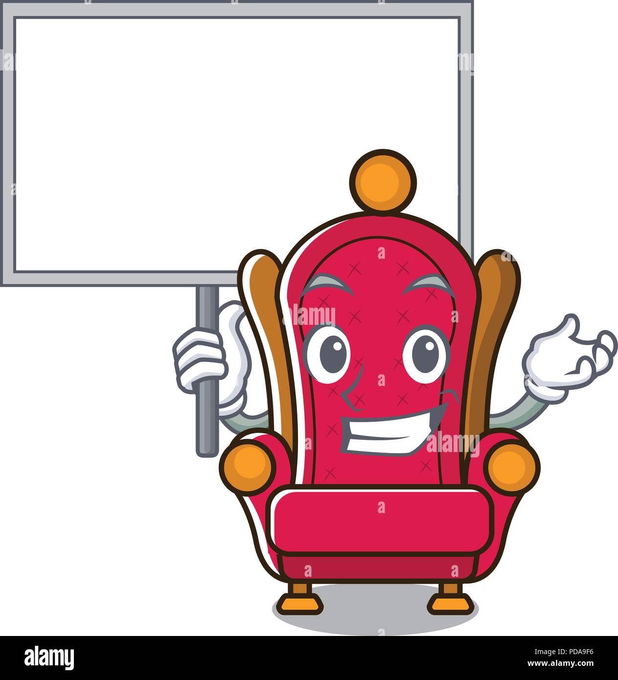 Bring board king throne character cartoon vector illustration Stock ...
