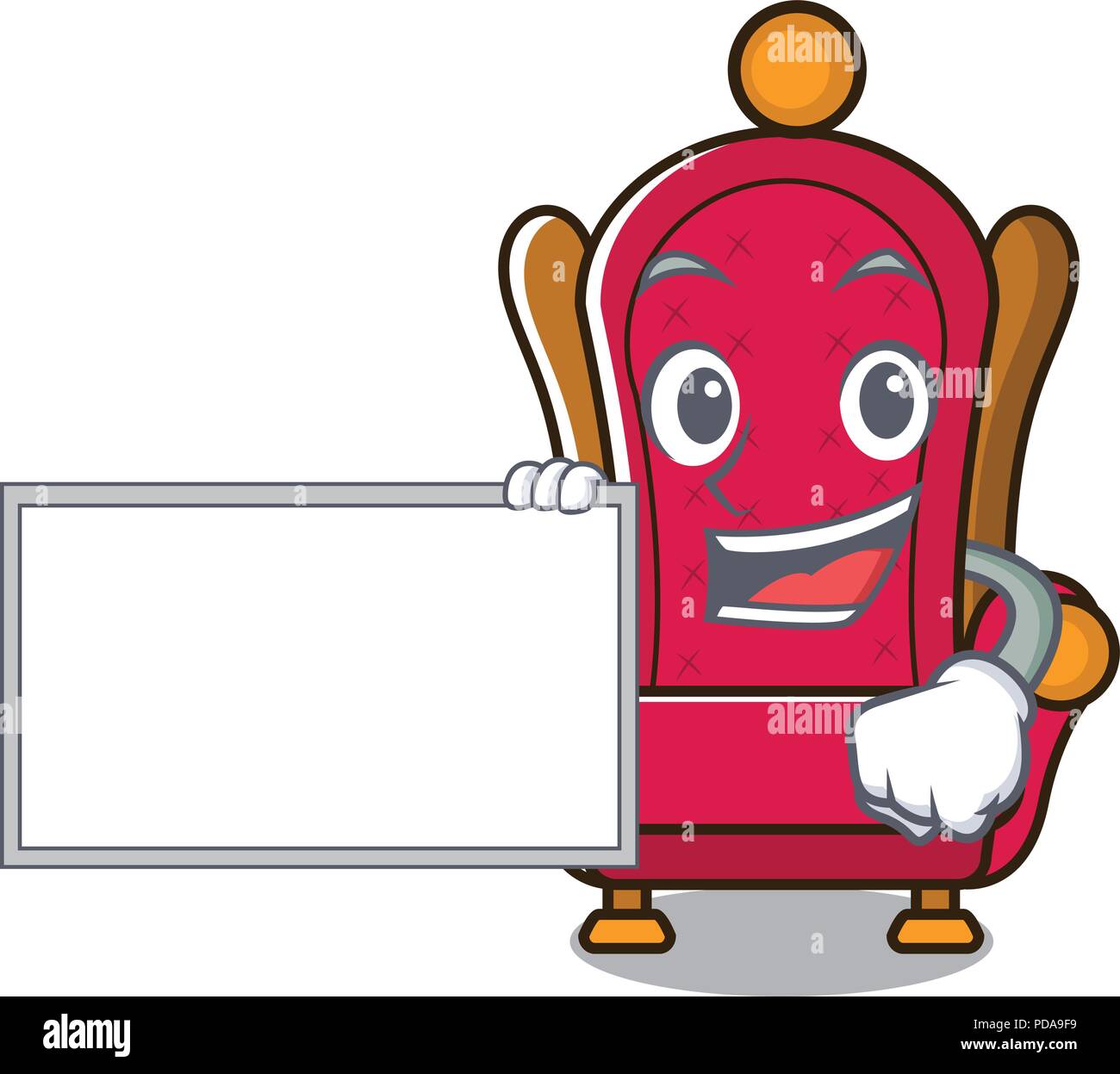 With board king throne character cartoon Stock Vector Image & Art - Alamy