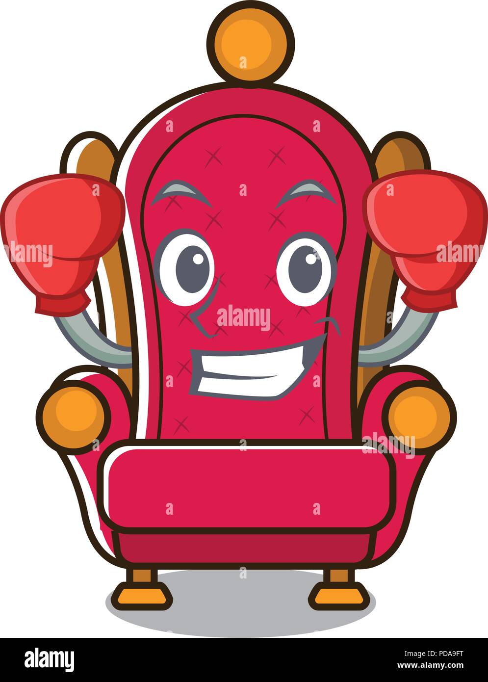 Boxing king throne character cartoon Stock Vector Image & Art - Alamy