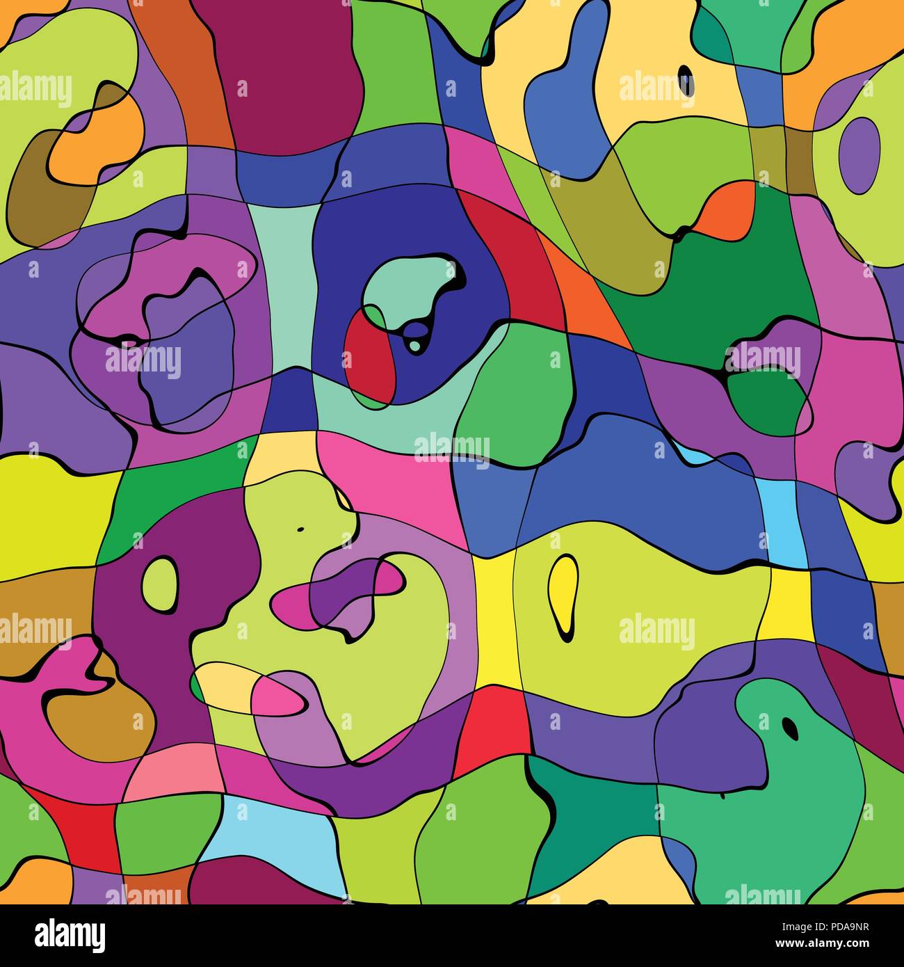 Abstract colorful and seamless background in cartoon style vector ...