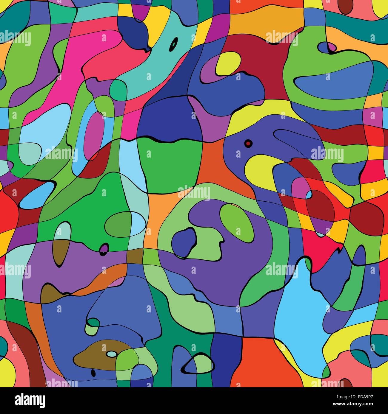 Abstract colorful and seamless background in cartoon style vector ...
