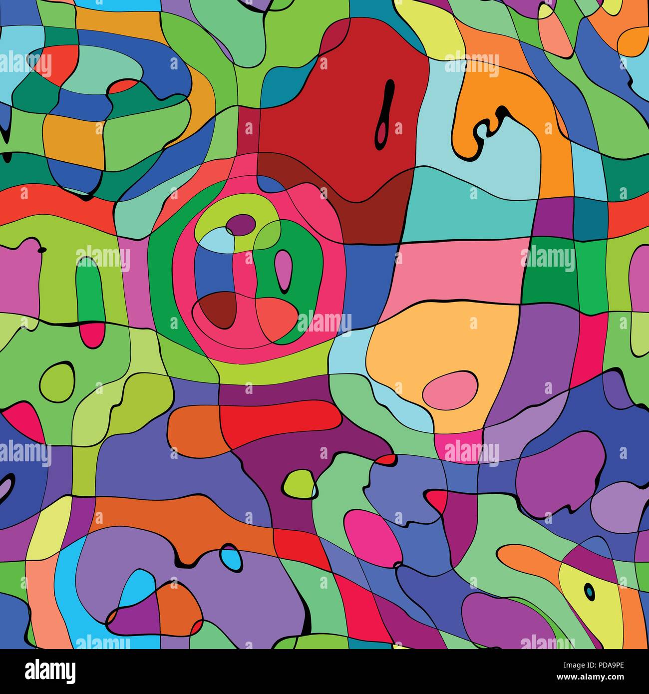 Abstract colorful and seamless background in cartoon style vector ...