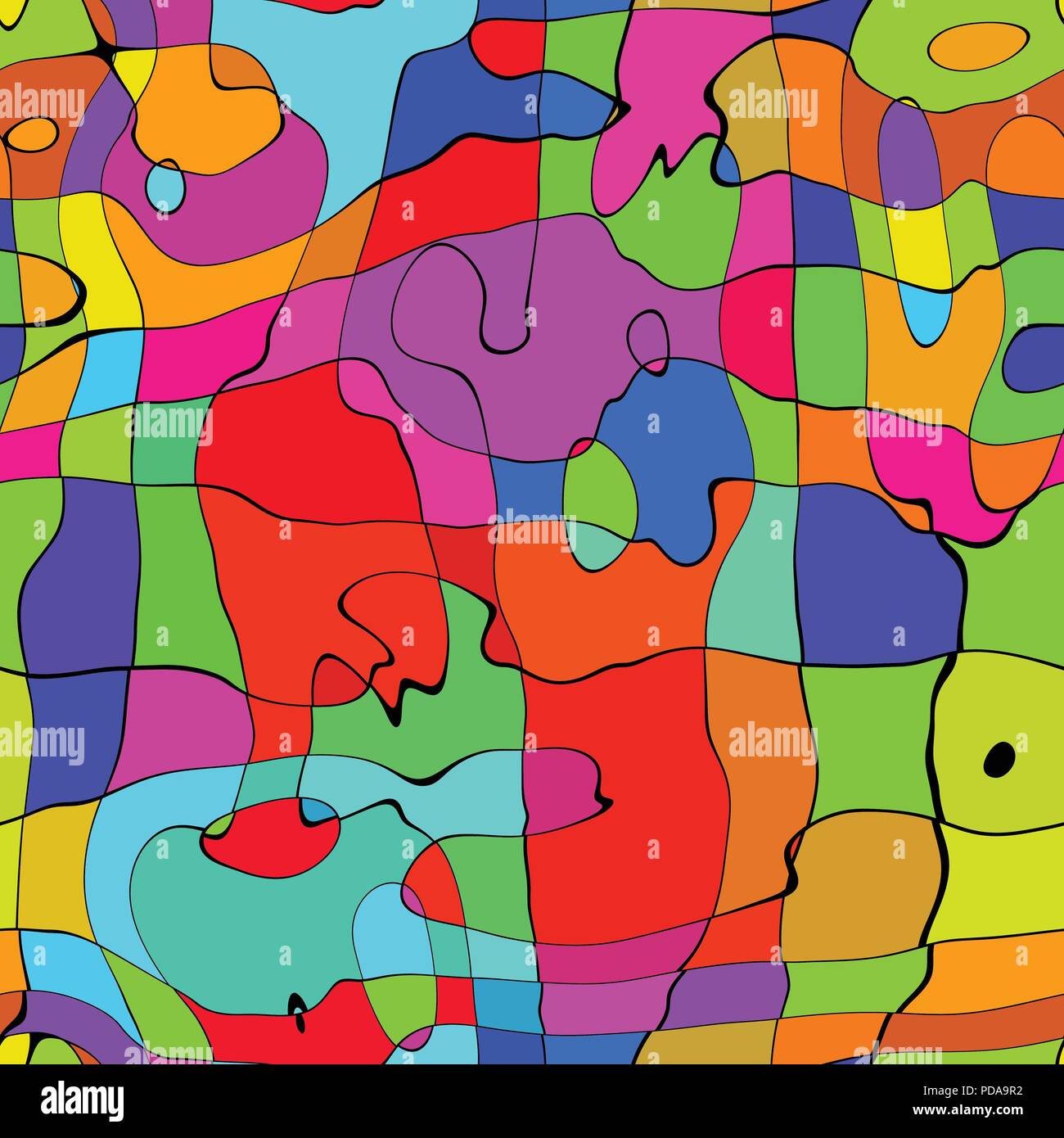 Abstract colorful and seamless background in cartoon style vector ...