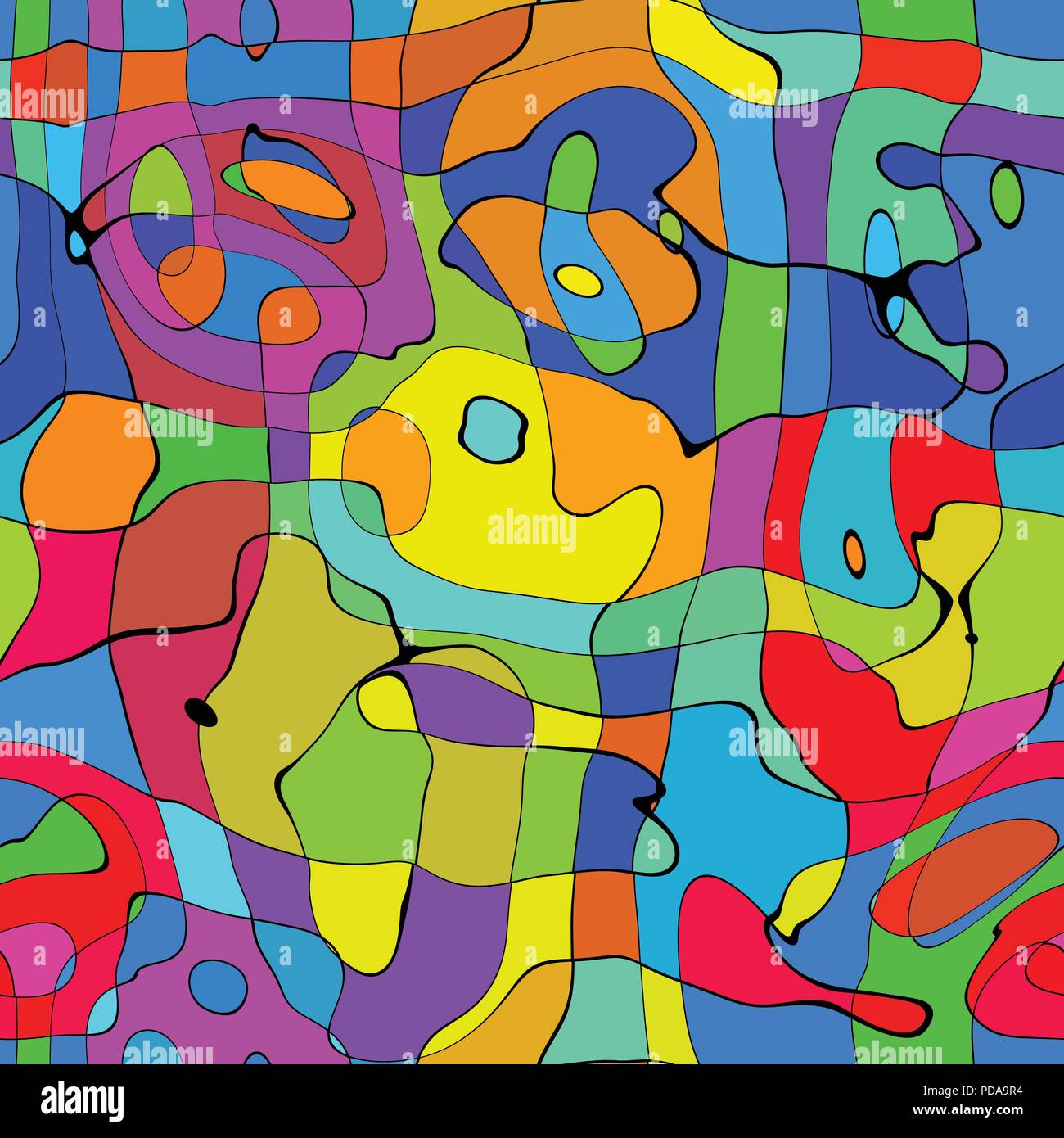 Abstract colorful and seamless background in cartoon style vector ...