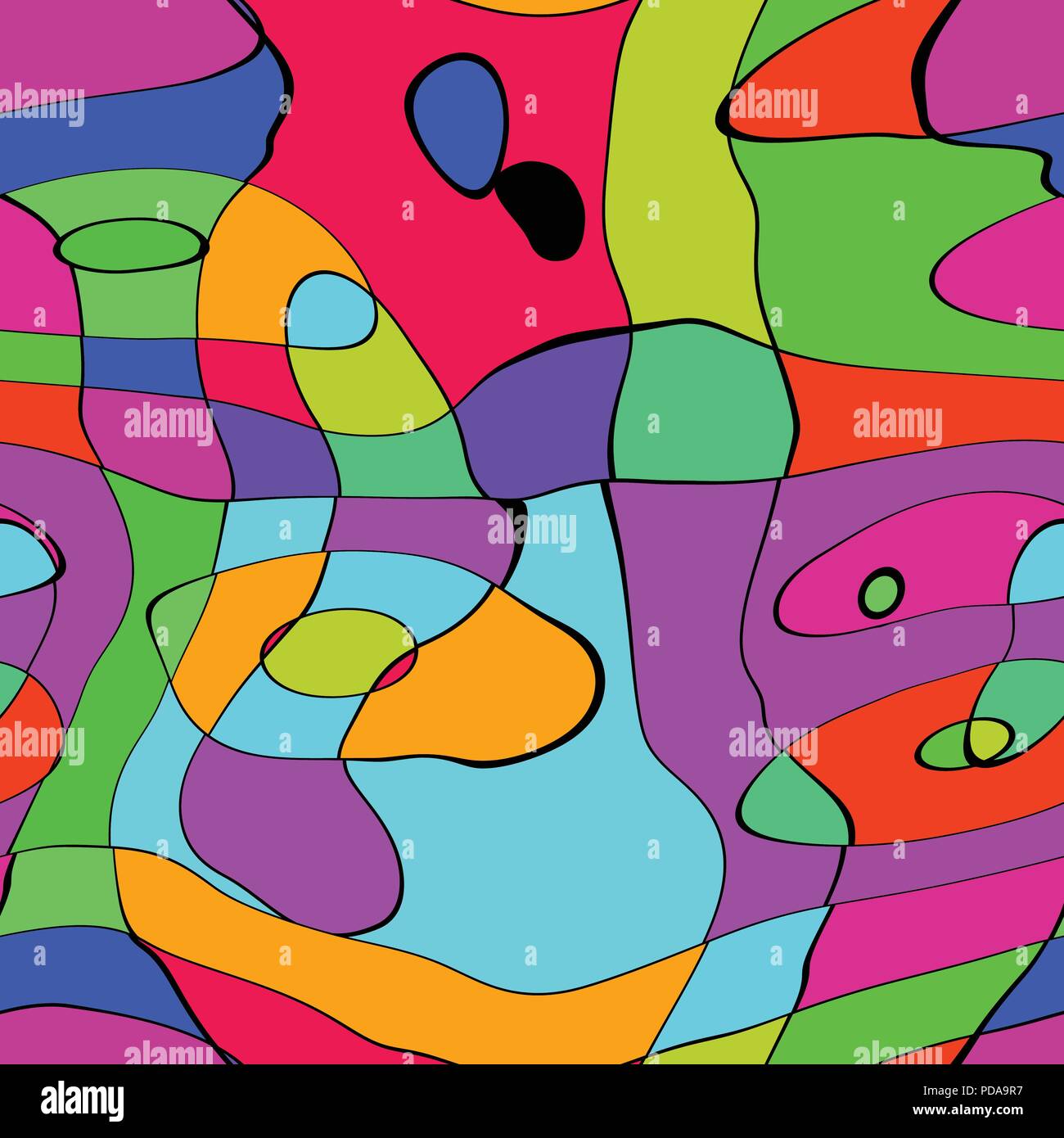 Abstract colorful and seamless background in cartoon style vector ...