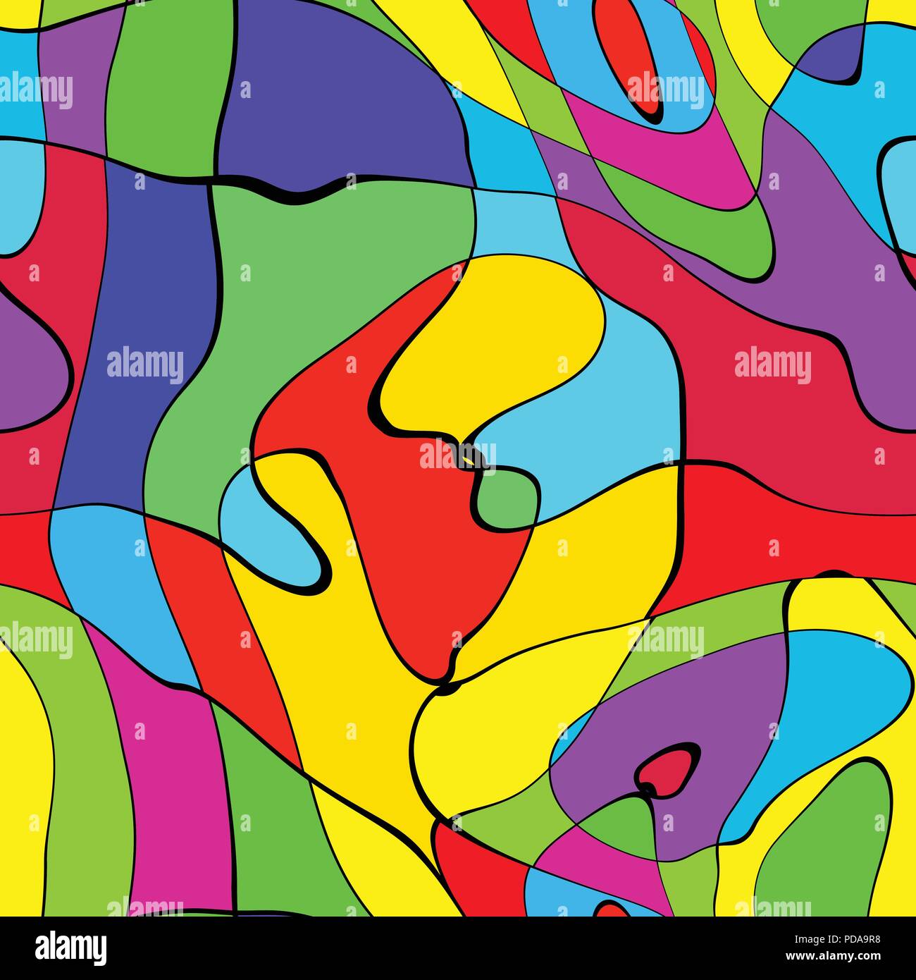 Abstract colorful and seamless background in cartoon style vector ...