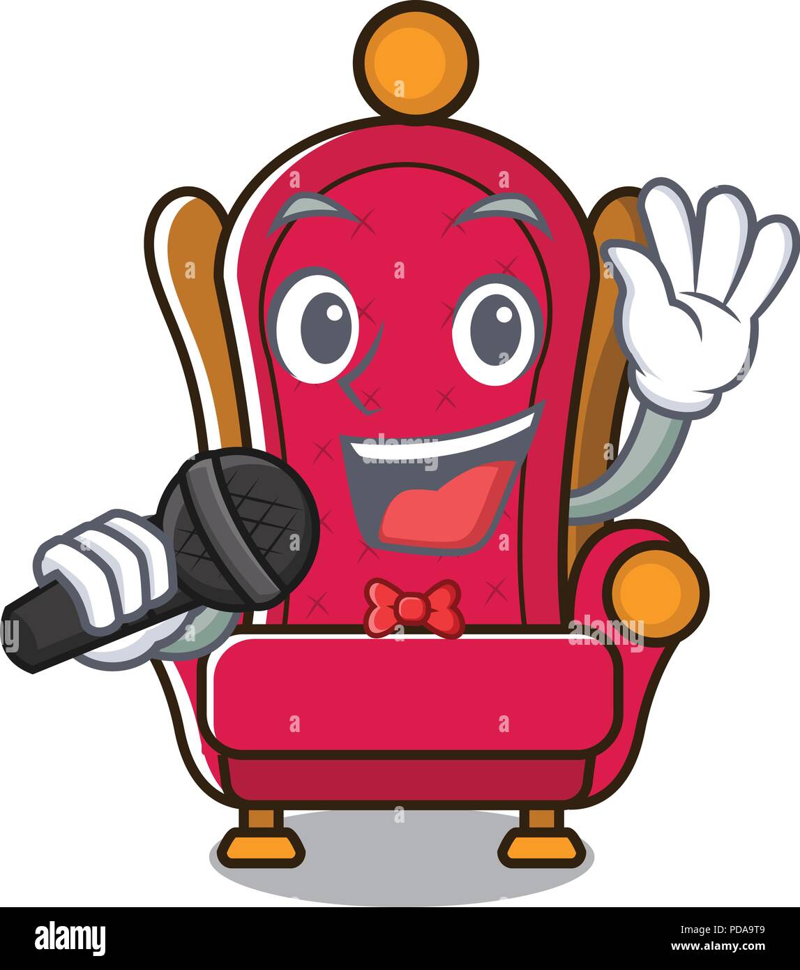 Singing king throne mascot cartoon Stock Vector Image & Art - Alamy