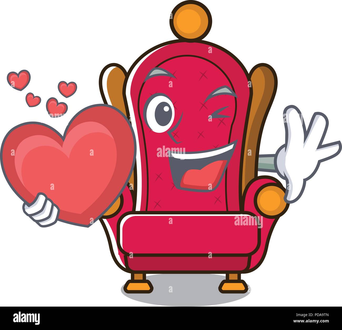 With heart king throne mascot cartoon Stock Vector Image & Art - Alamy