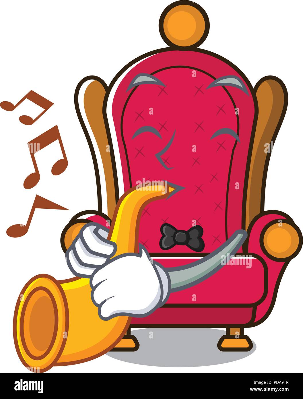 With trumpet king throne mascot cartoon Stock Vector Image & Art - Alamy