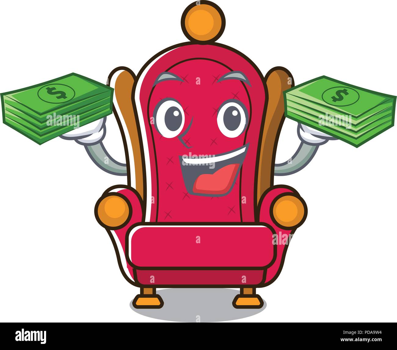With money king throne mascot cartoon Stock Vector Image & Art - Alamy
