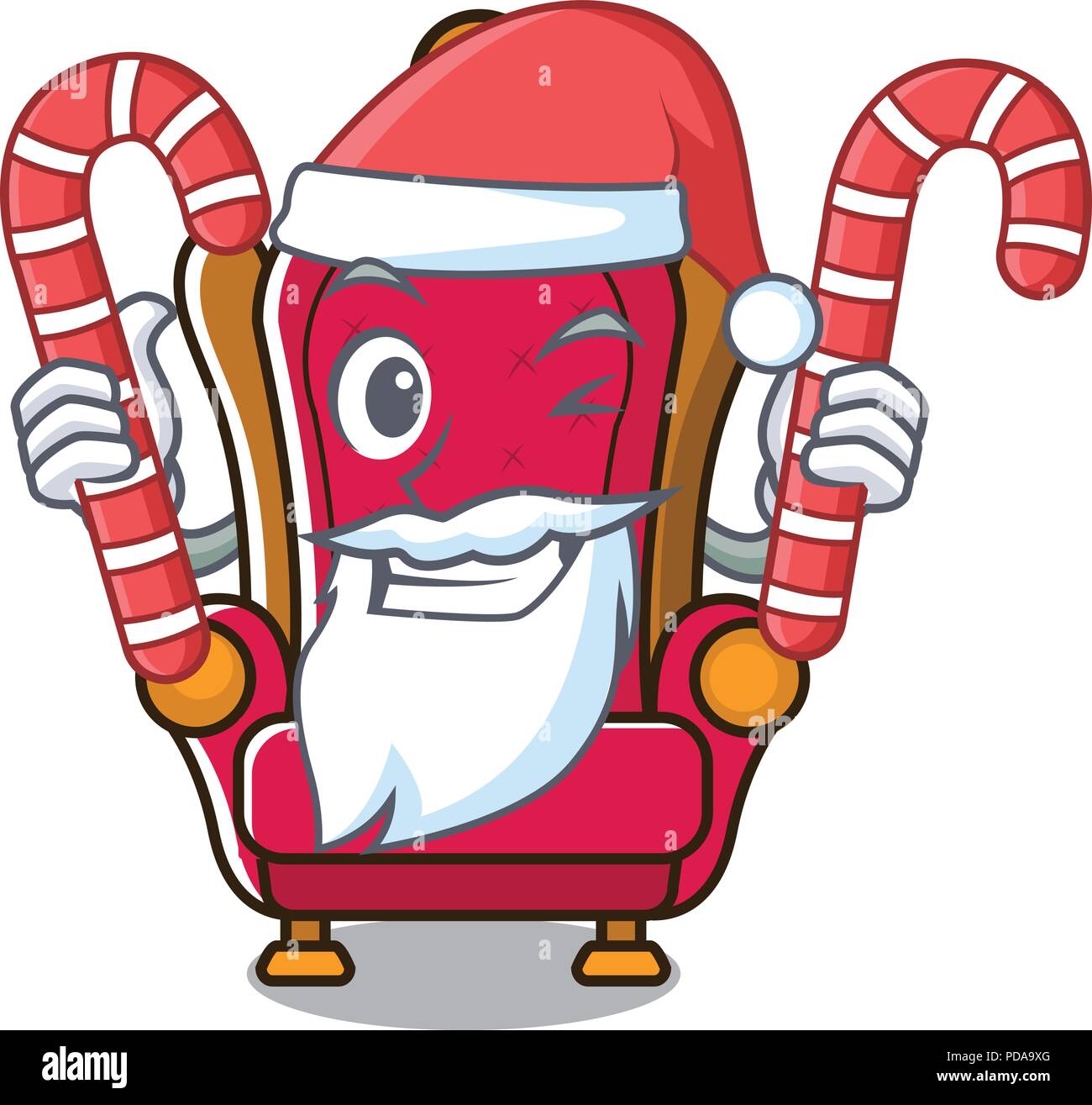 Santa with candy king throne mascot cartoon Stock Vector Image & Art ...