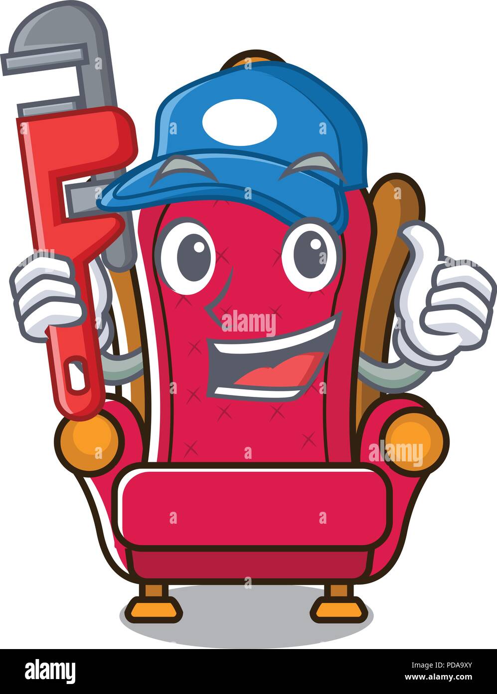 Plumber king throne mascot cartoon Stock Vector Image & Art - Alamy