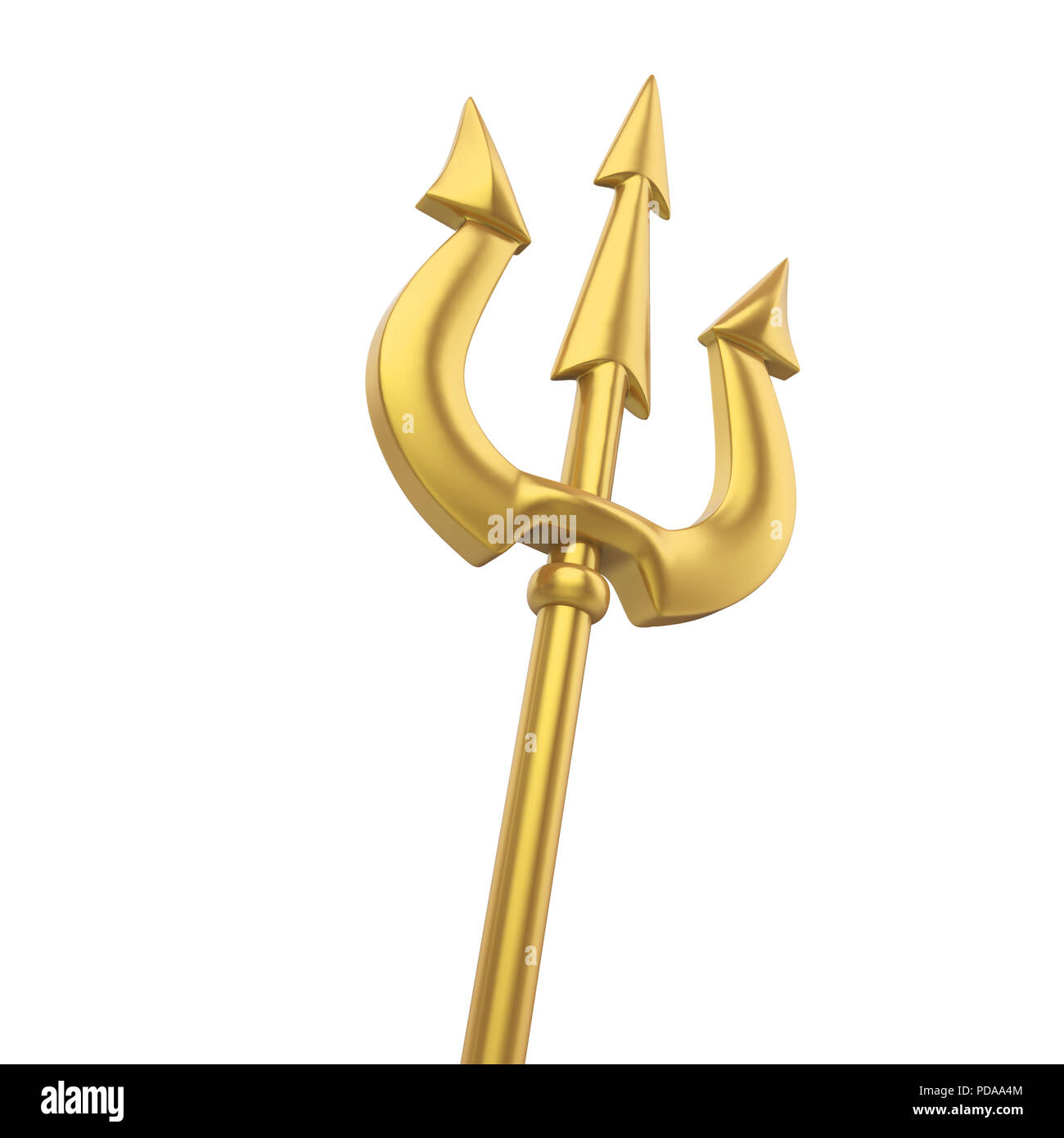 Golden Trident Isolated Stock Photo - Alamy