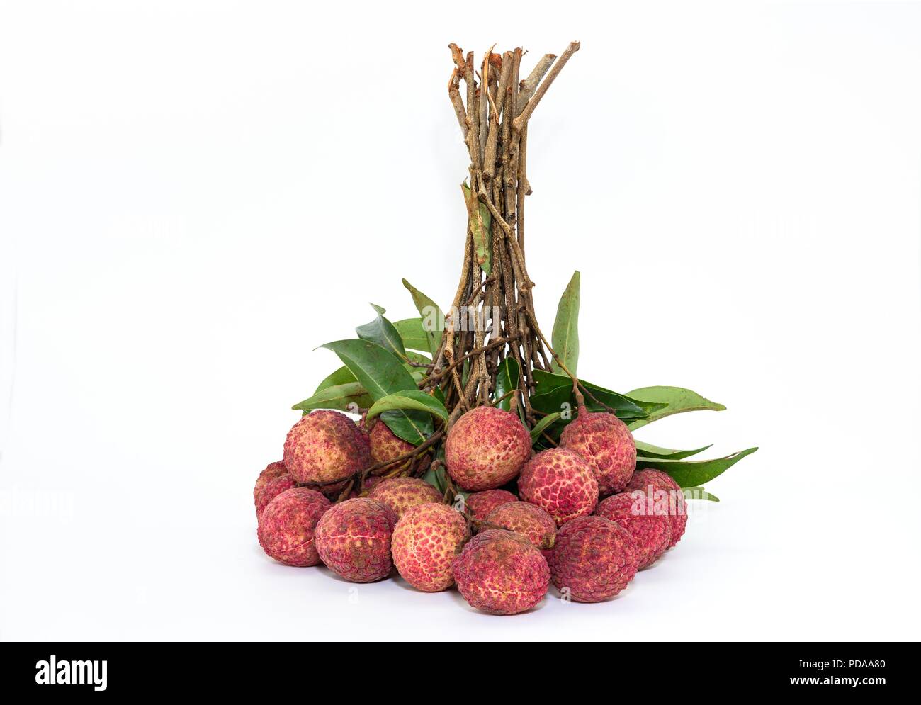 A bunch of lychee isolated on white background Stock Photo - Alamy